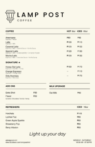 Menu - Lamp Post Coffee